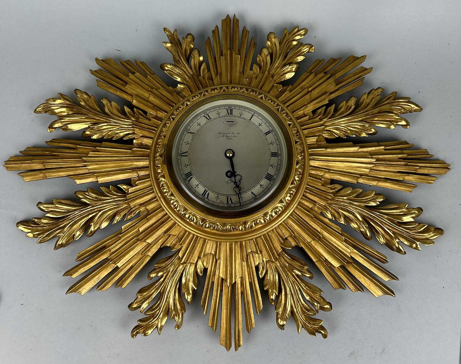 Lot 1042 - A GARRARD AND CO GILT WOOD SUNBURST WALL