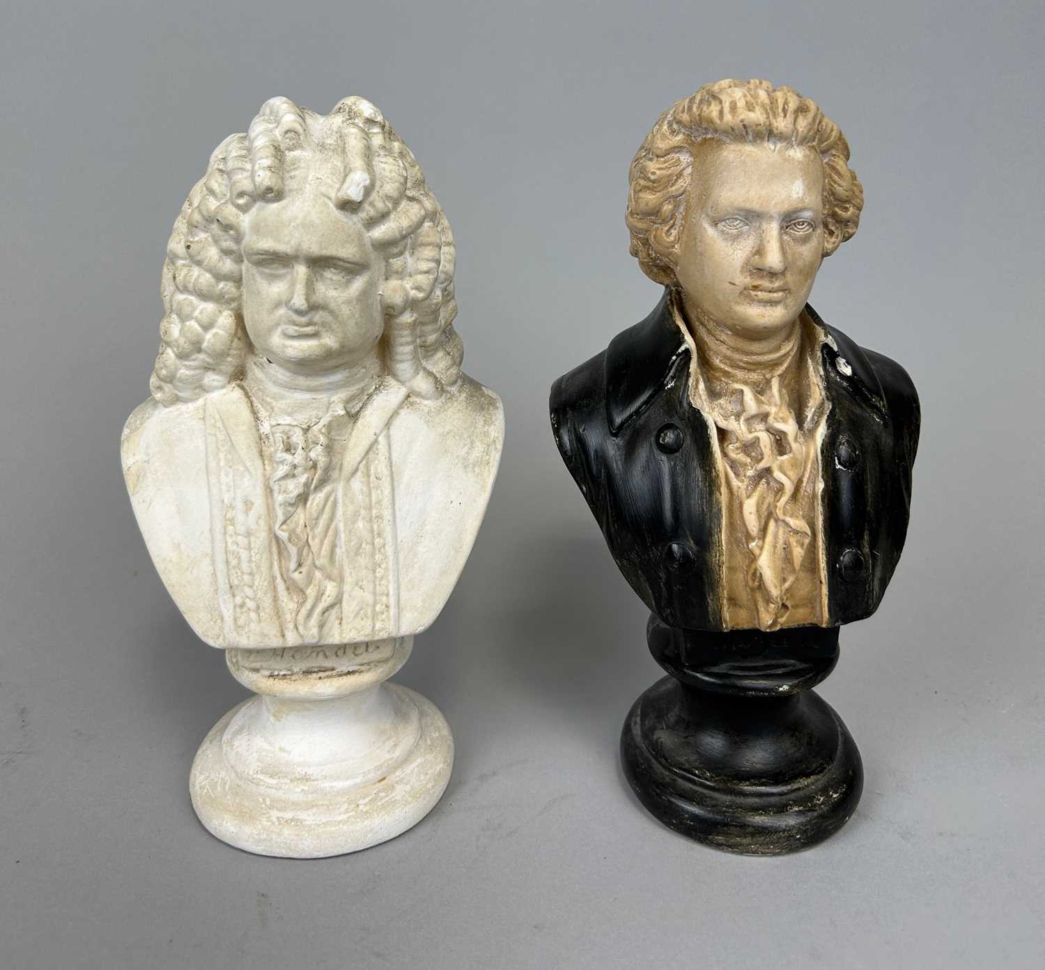 Lot 581 - PLASTER BUSTS DEPICTING HANDEL AND MOZART,