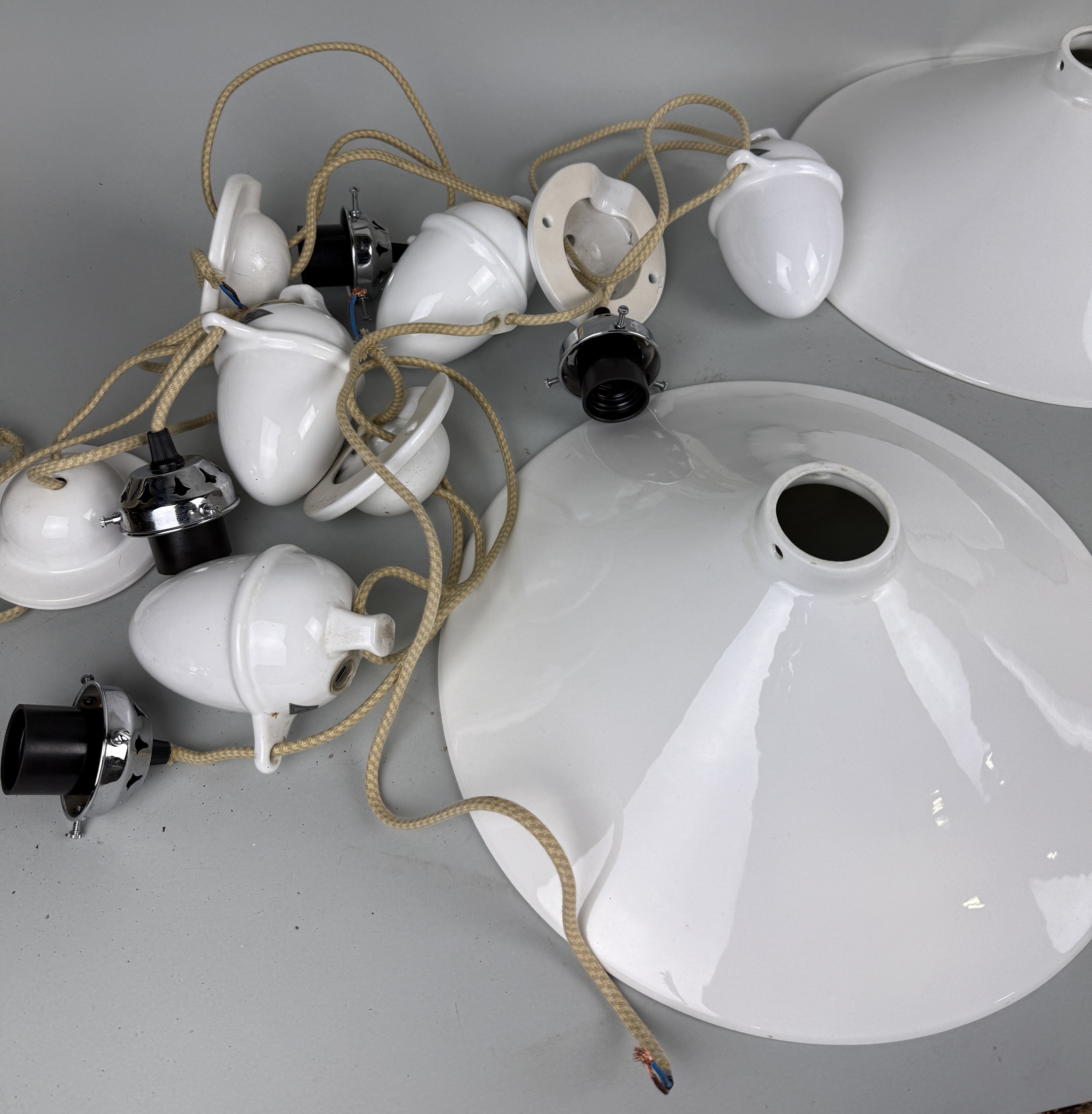 Lot 886 - A SET OF FOUR BTC PENDANT LIGHTS