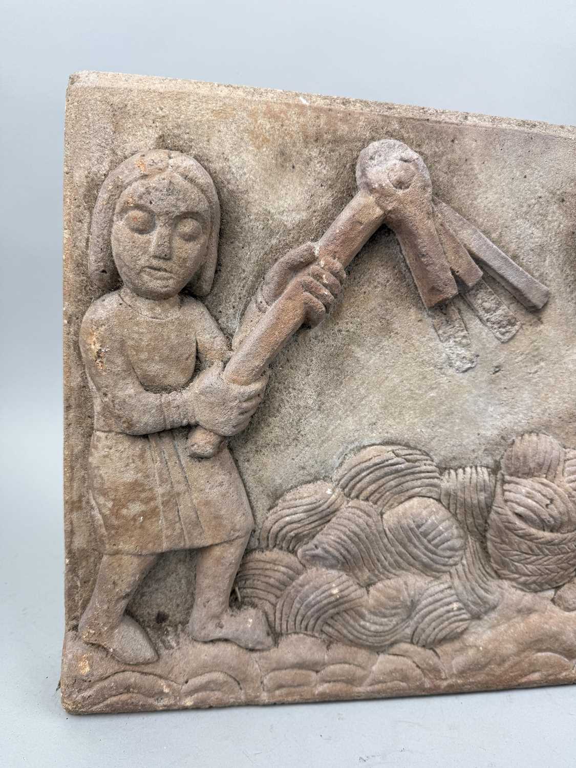 Lot 277 - A NEOCLASSICAL STONE FRIEZE DEPICTING WOOL