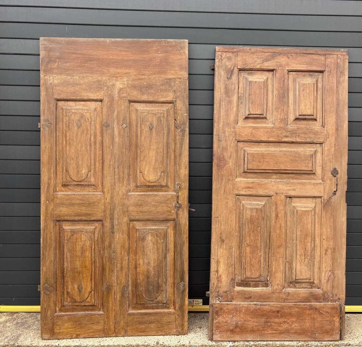 Lot 799 - TWO ANTIQUE ITALIAN OAK DOORS PROBABLY