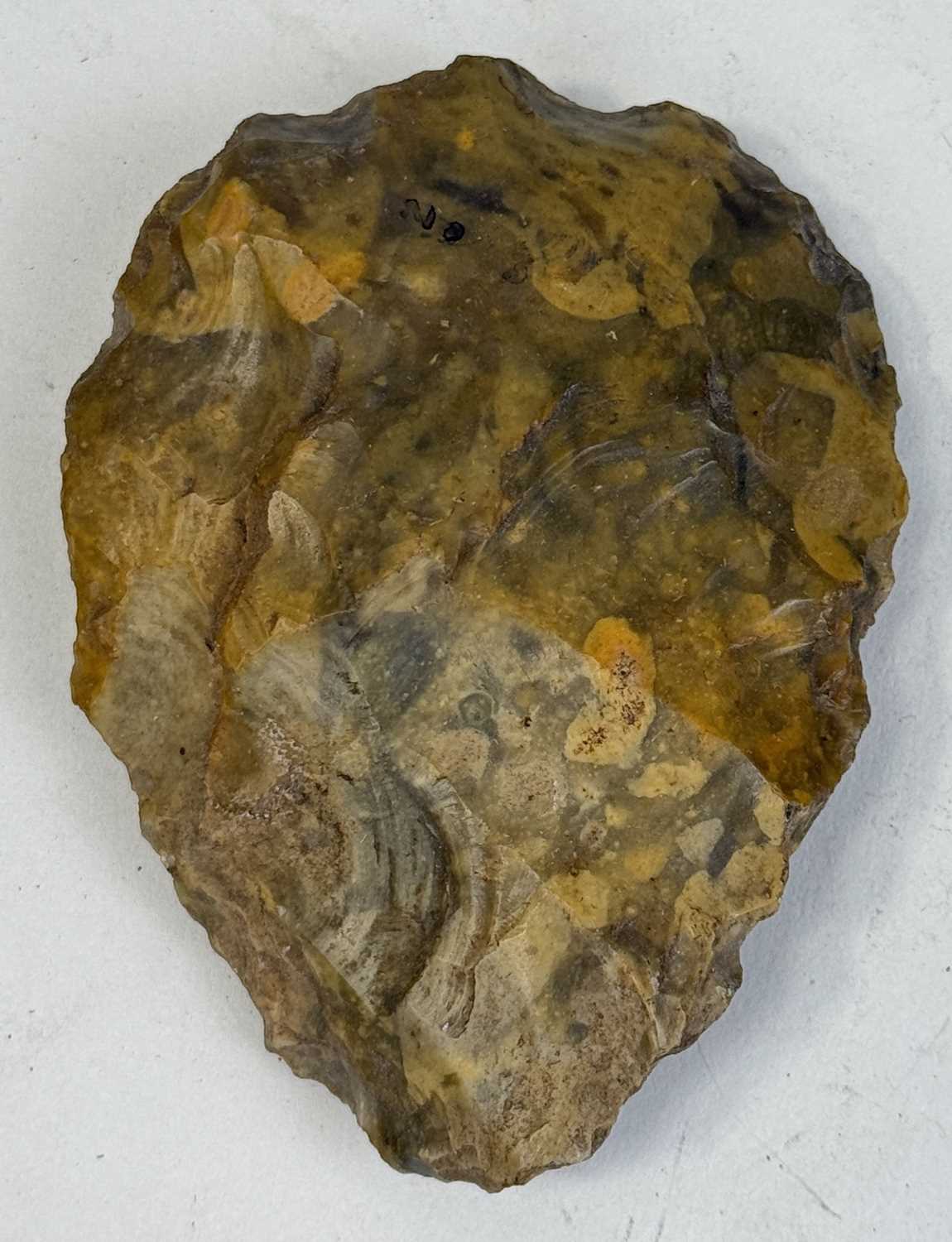Lot 363 - A PALAEOLITHIC FLINT HAND AXE
