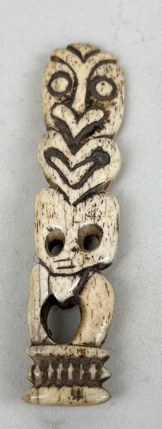 Lot 453 - AN OCEANIC BONE TOTEM FIGURE/AMULET