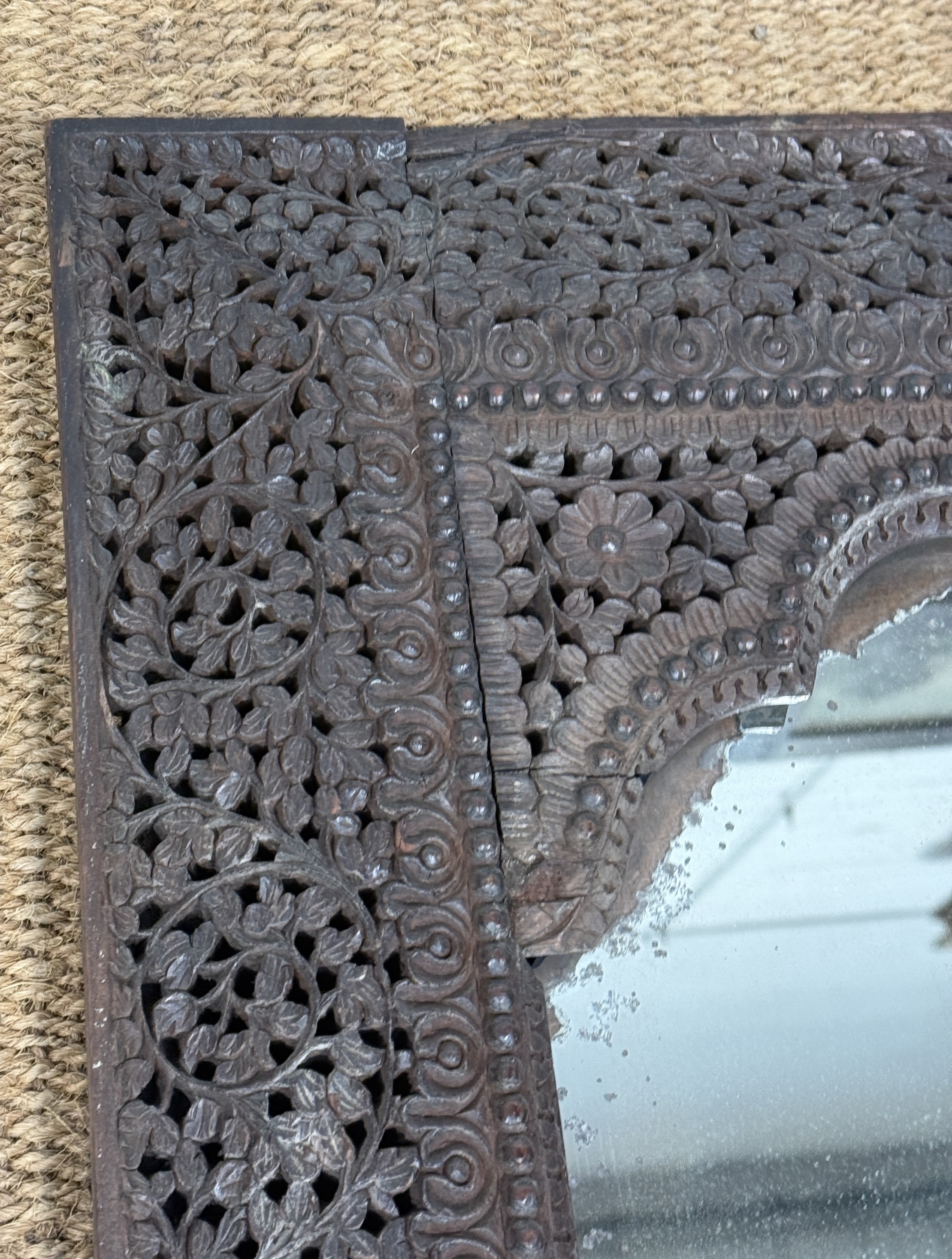 Lot 1431 - A PROFUSELY CARVED BOMBAY BLACKWOOD WALL