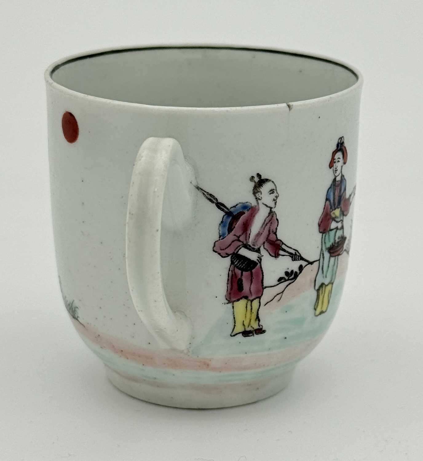 Lot 469 - A WORCESTER COFFEE CUP, PAINTED 'RED BULL'
