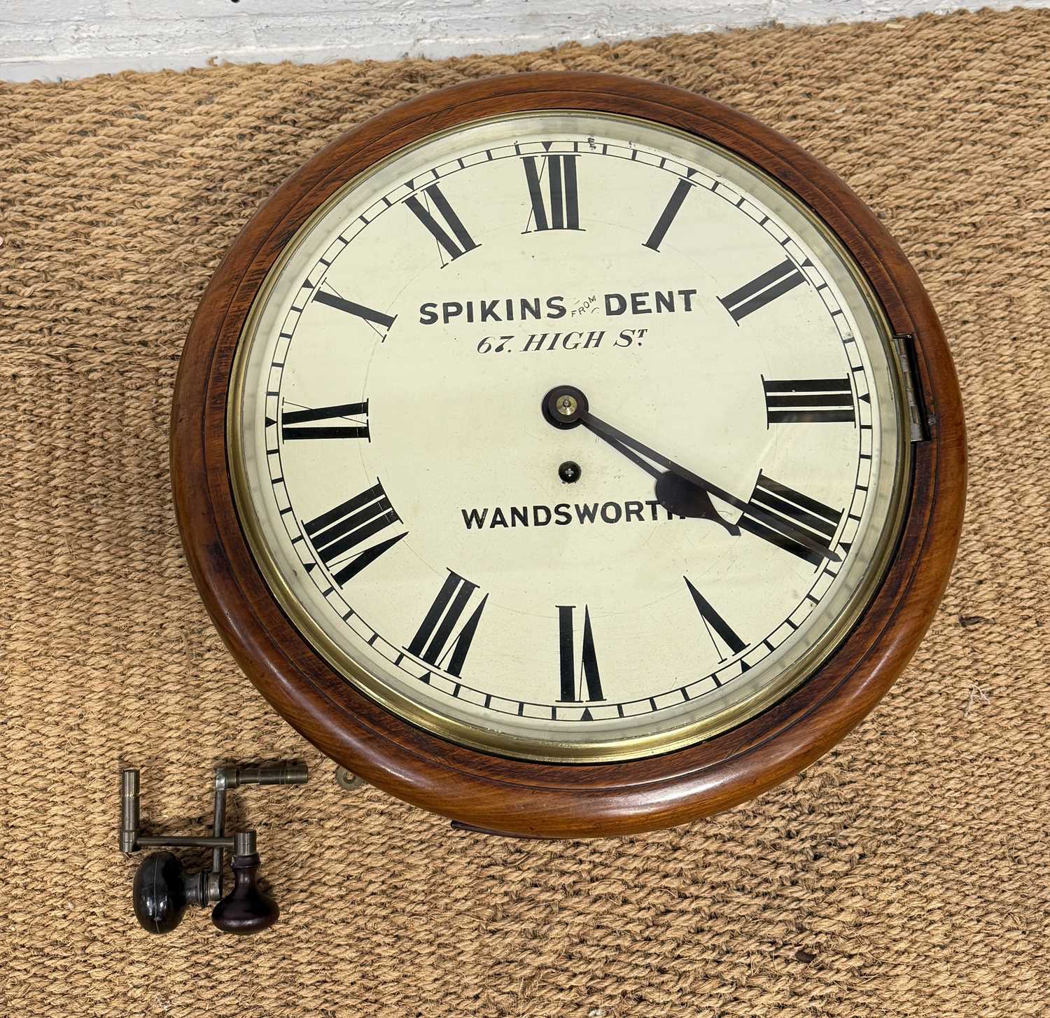 Lot 580 - A STATION CLOCK BY SPIKINS OF DENT,